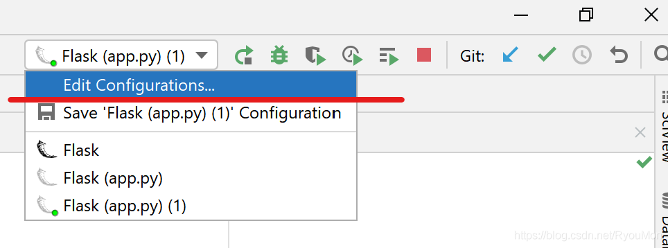 使用Pycharm运行Flask项目时 默认打开调试模式并指定主机名HOST和端口PORT
